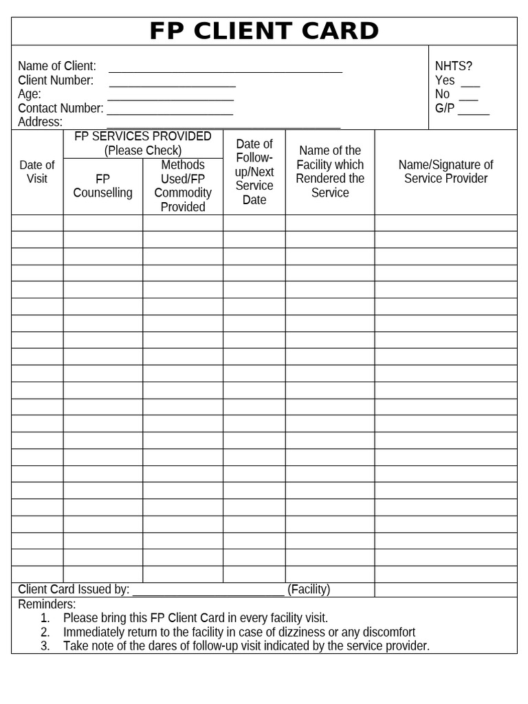 FP Client Card | PDF