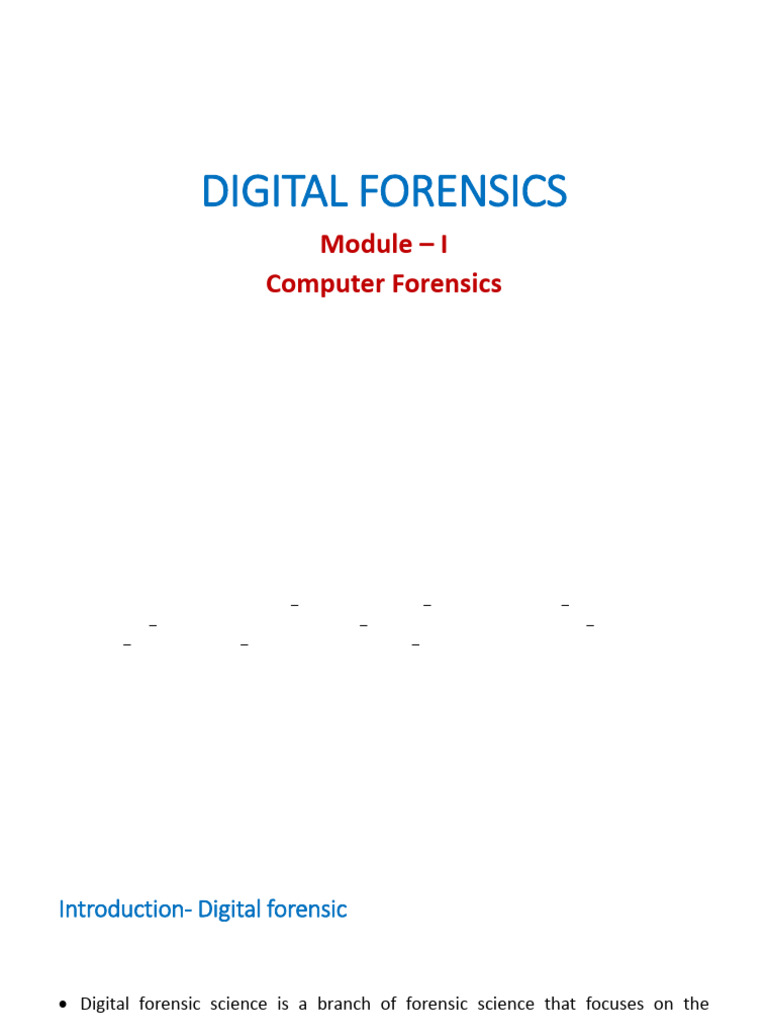 21yd14 Digital Forensics Module 1 | PDF | Computer Forensics | Digital Forensics
