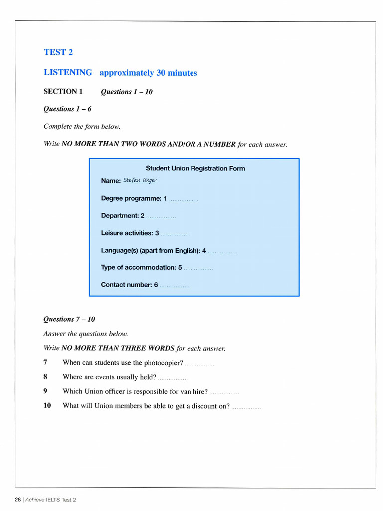 Achieve Practice Test 2 | PDF