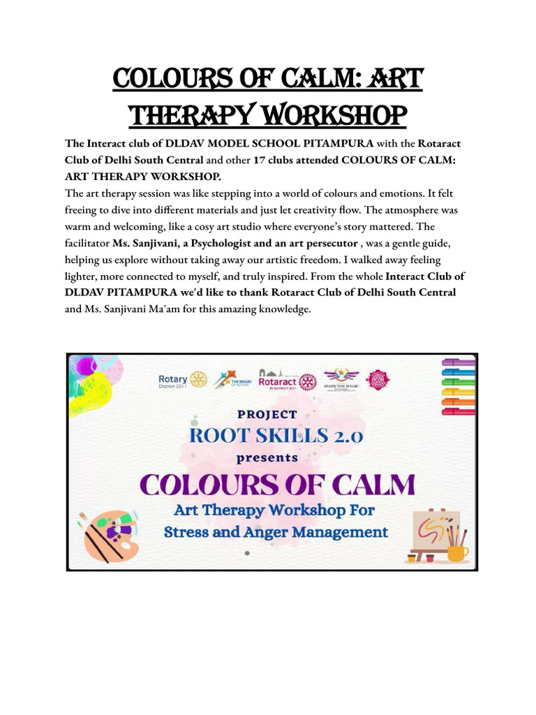 COLOURS OF CALM_ ART THERAPY WORKSHOP (1) | PDF