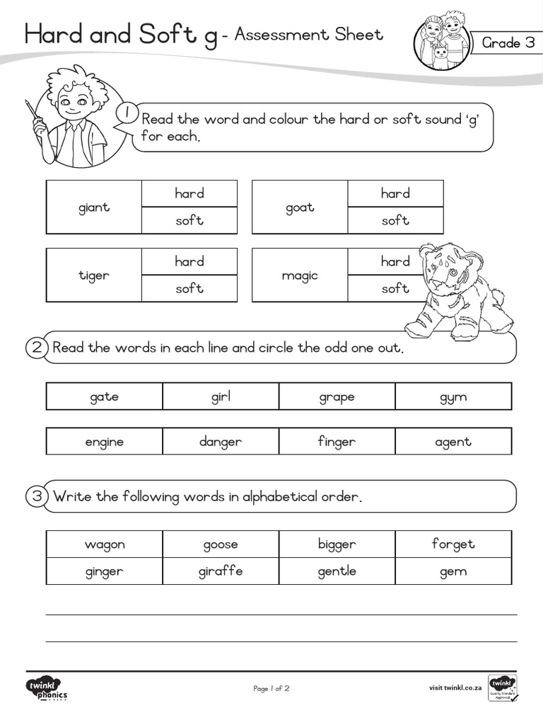 Grade 3 Hard and Soft G Assessment | PDF