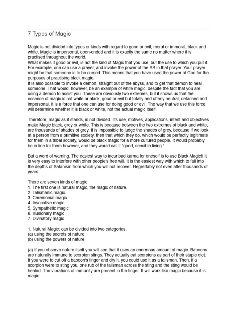 7 Types of Magic | PDF | Ceremonial Magic | Amulet