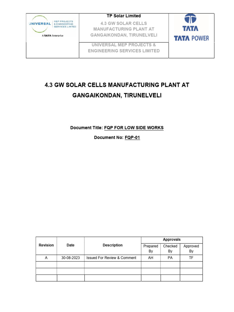 01.Fqp - Low Side Work - Code I-Stamped | PDF | Pipe (Fluid Conveyance) | Receipt