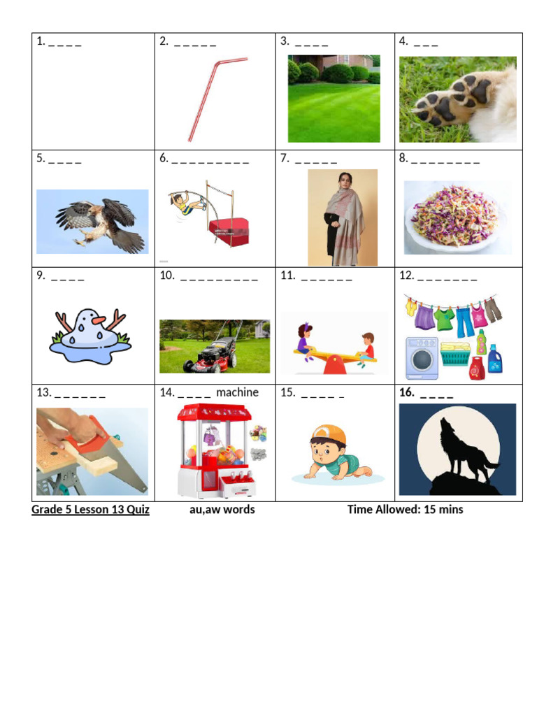 Grade 5 Lesson 13 Quiz | PDF