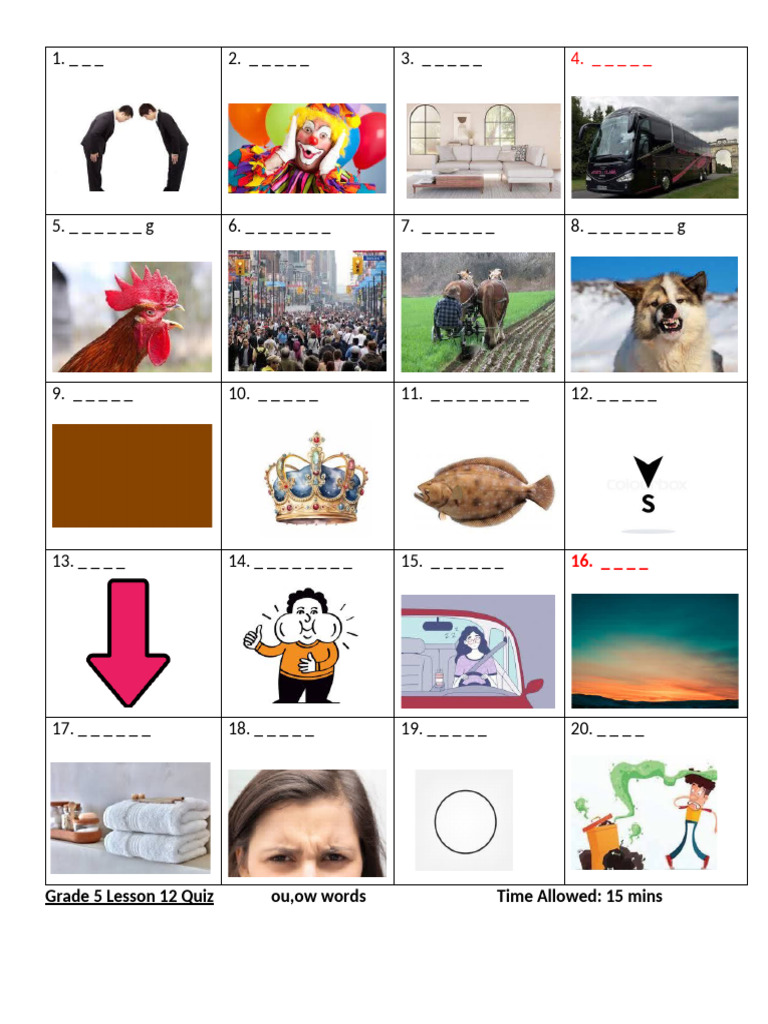 Grade 5 Lesson 12 Quiz | PDF