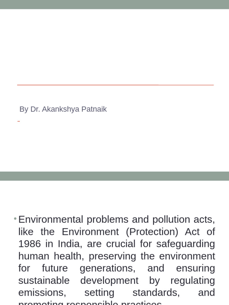 Overview of India's Environment Protection Act | PDF | Environmental ...