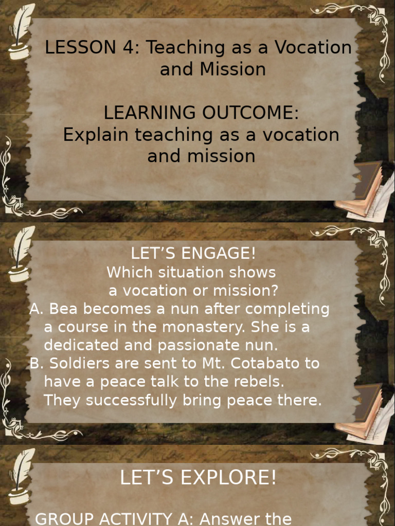 PROF ED 5 Teaching As A Vocation and Mission Reference | PDF