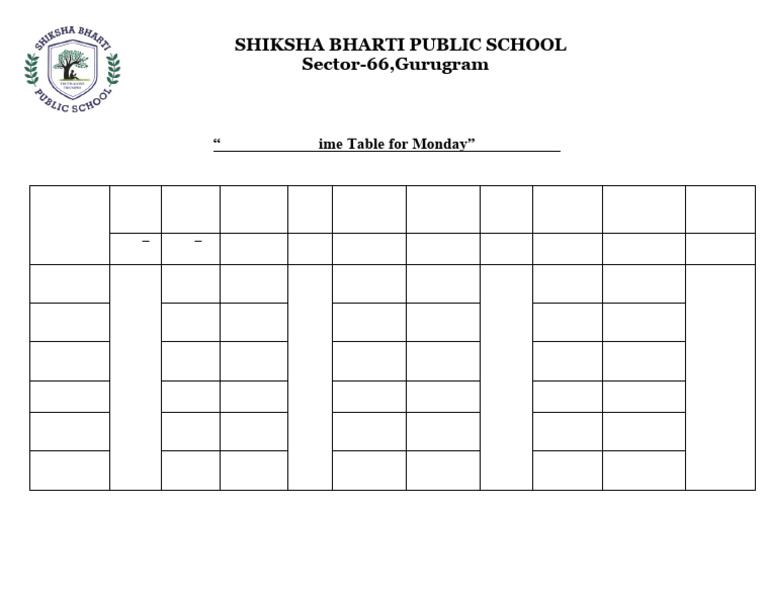 Grade Wise Time Table For Monday - IX-XII | PDF