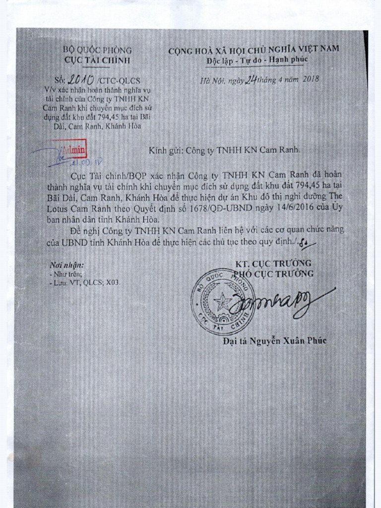 Hoàn Thành Nghĩa Vụ Tài Chính BQP | PDF