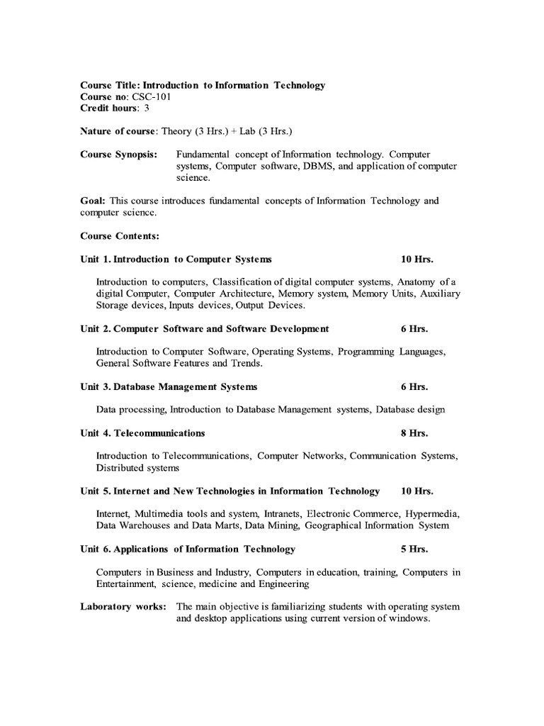 BSC Csit Syllabus Description | PDF | Cryptography | Parsing