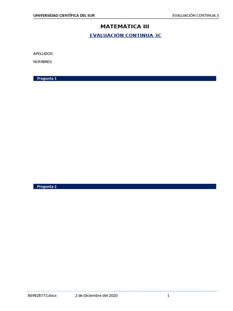 1 - Ec 3C - Matematica Iii 2020 2 | PDF