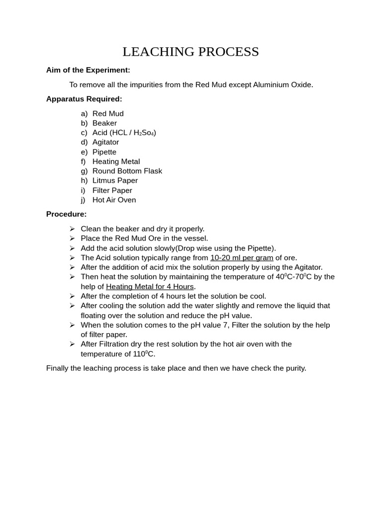 LEACHING PROCESS | PDF