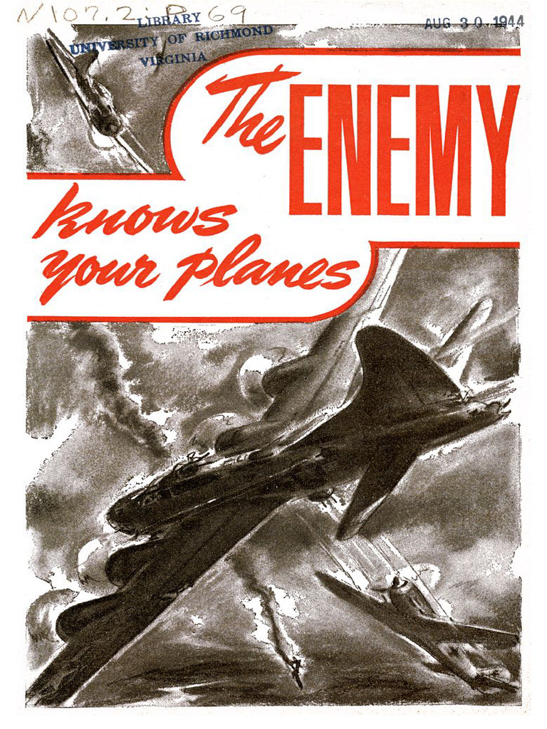 1944 The Enemy Knows Your Airplane Army Pamphlet | PDF