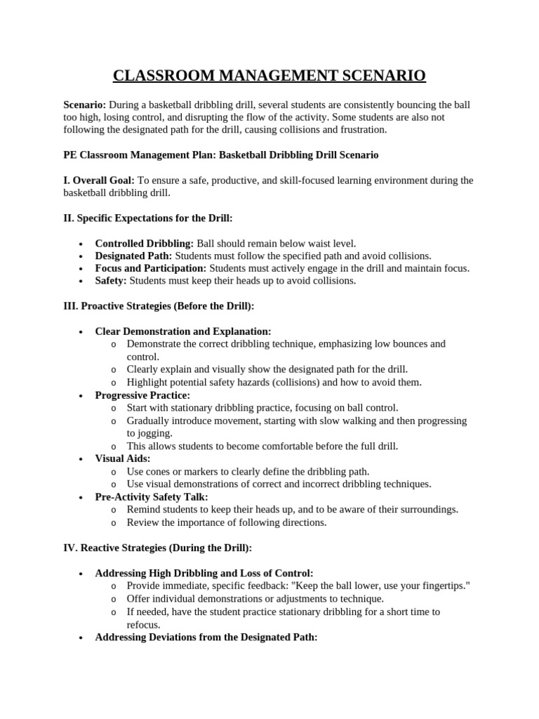 CLASSROOM MANAGEMENT SCENARIO | PDF | Classroom Management | Learning