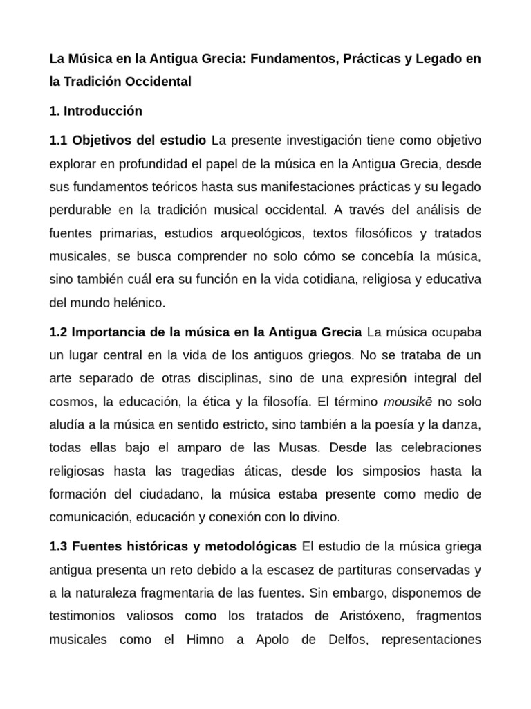Música en la Antigua Grecia: Impacto y Legado | PDF | Modo (música ...