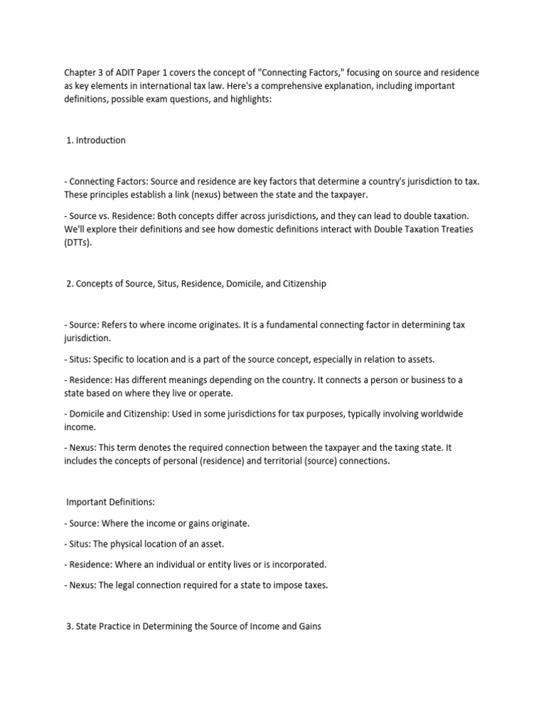 Chapter 3 of ADIT Paper 1 | PDF | Tax Treaty | Taxes