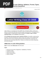 CBSE Grade 10 Formal Letter Writing Format | PDF | Madam