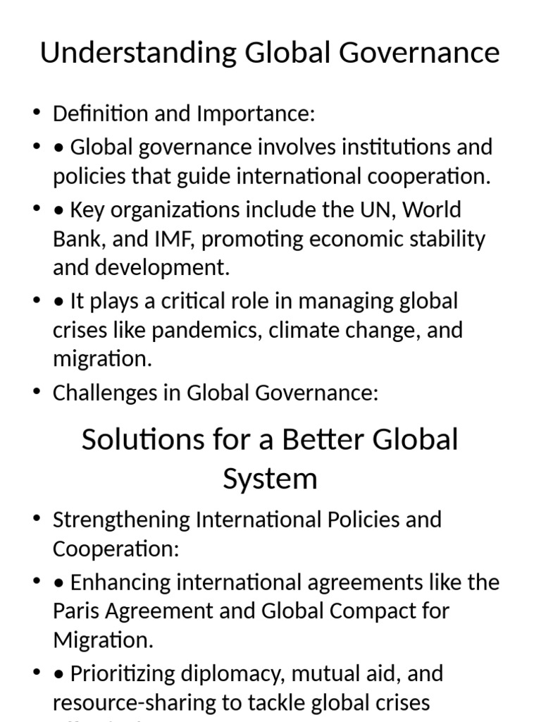Global Governance Presentation | PDF