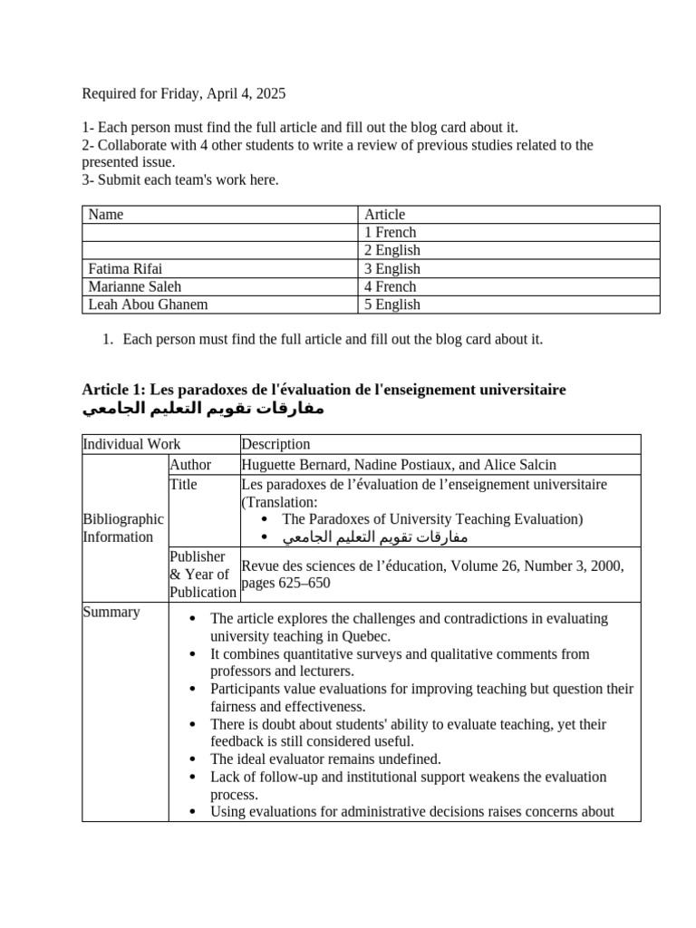 Group Work 1 | PDF | Evaluation | Knowledge