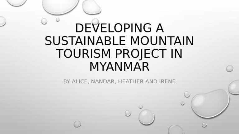 Sustainable Mountain Tourism in Myanmar | PDF