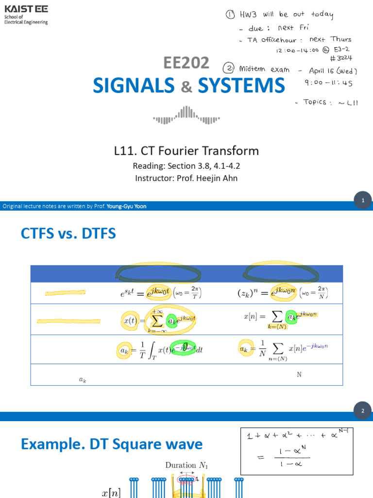 L11_ct_fourier_transform(lecture) | PDF | Fourier Transform | Fourier Series