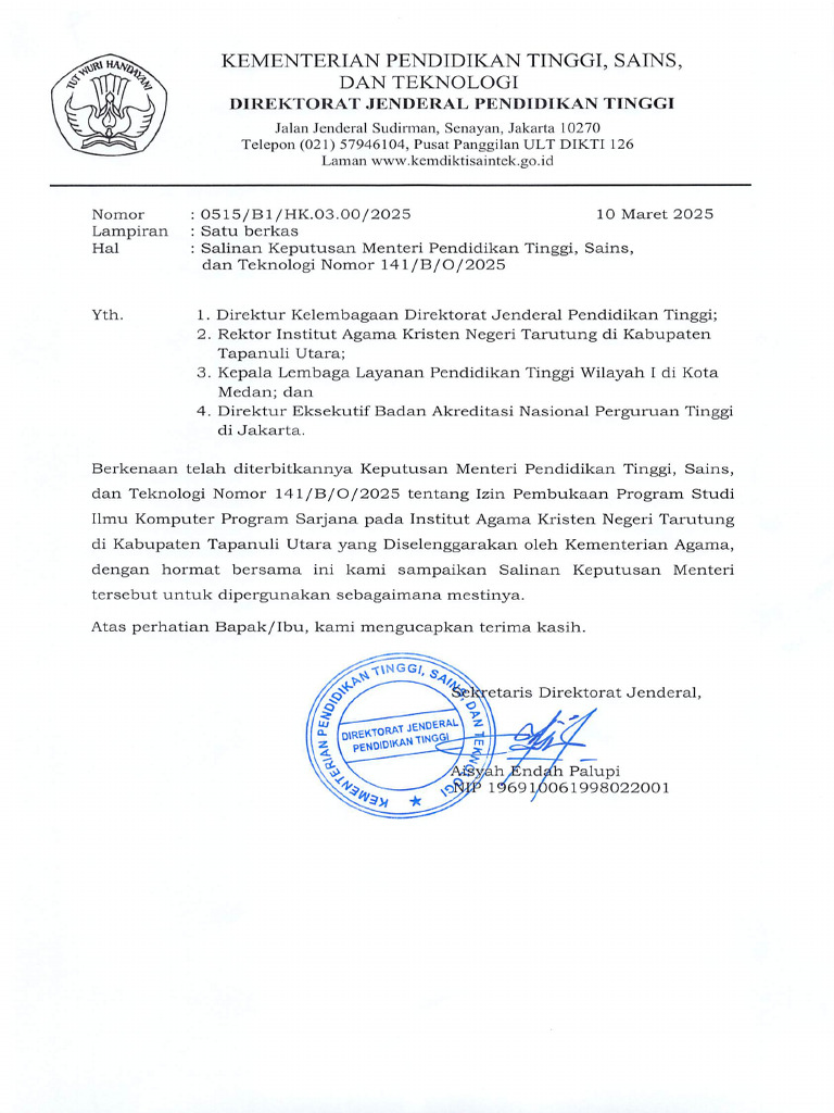 Izin Program Studi Ilmu Komputer 2025 | PDF