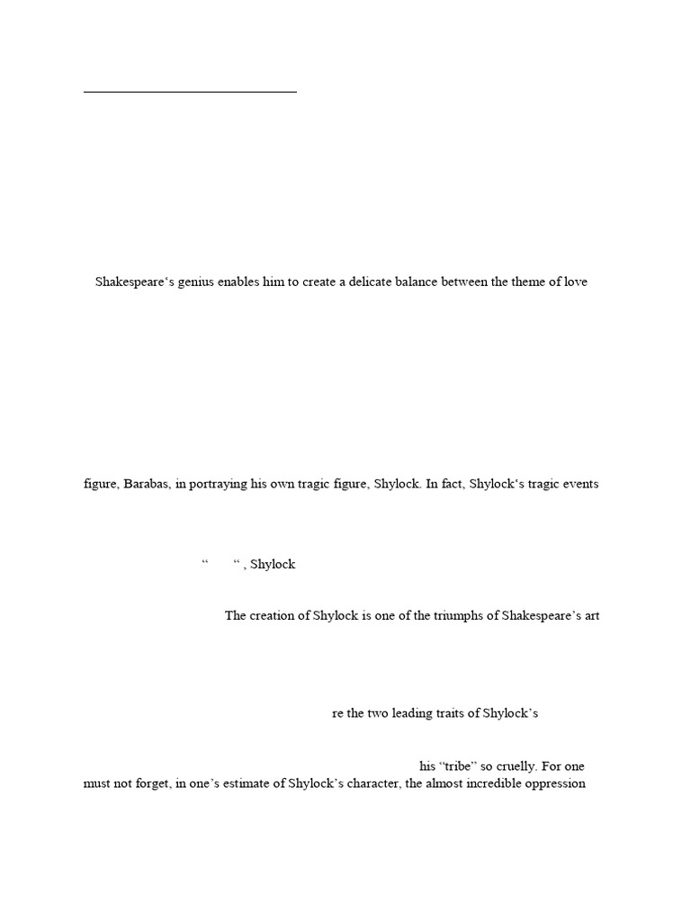Shylock | PDF | Shylock | The Merchant Of Venice