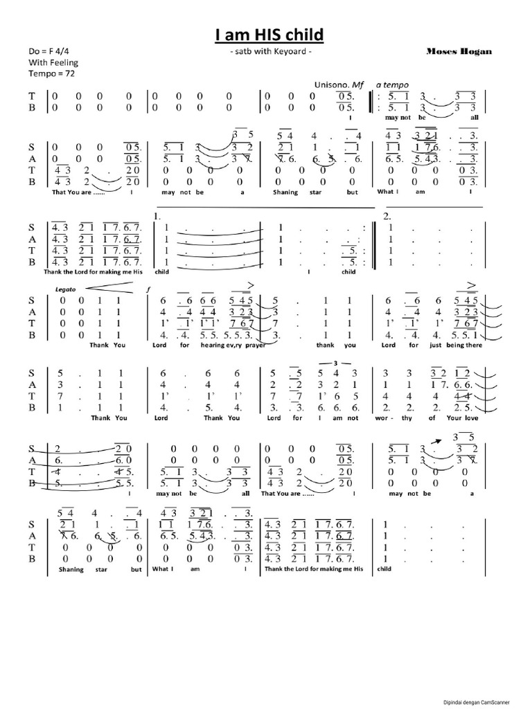 125 - I Am HIS Hild (Satb) | PDF