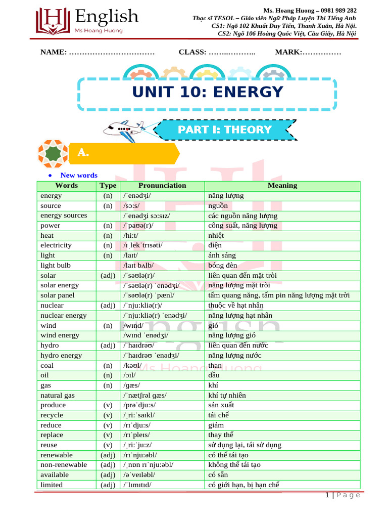 E7 - Unit 10 - Energy Sources 31.3 | PDF