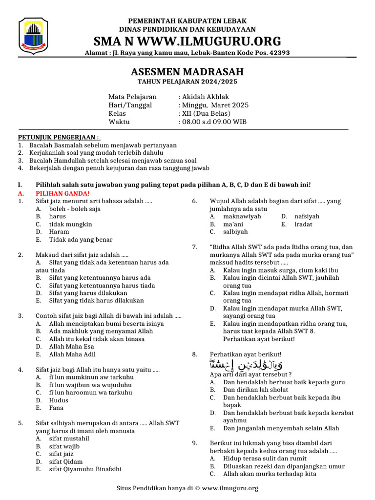 20. AM Akidah Akhlak XII - Www.ilmuguru.org (1) | PDF