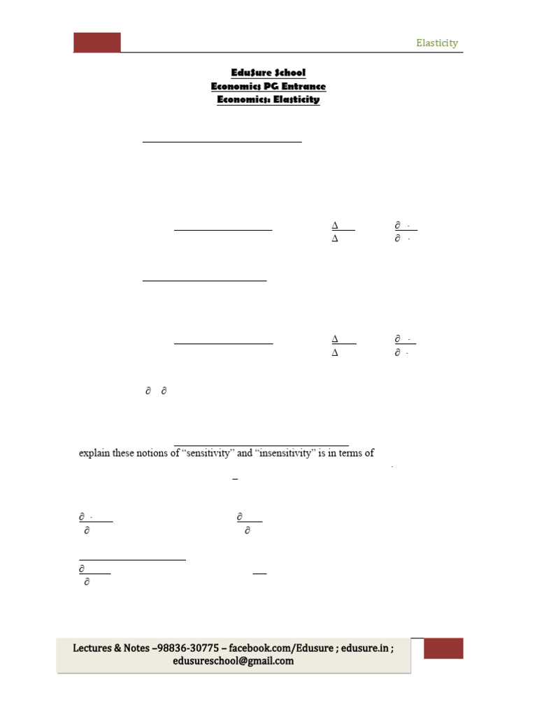 Elasticity | PDF | Elasticity (Economics) | Demand