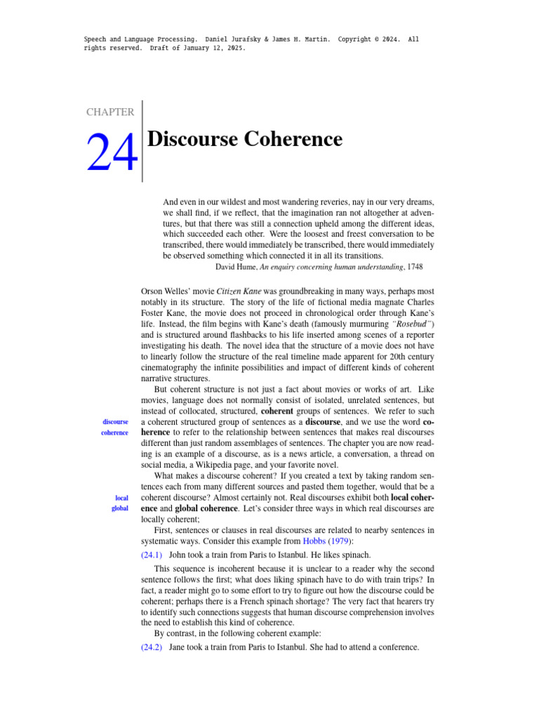 Discourse Coherence | PDF | Parsing | Grammar