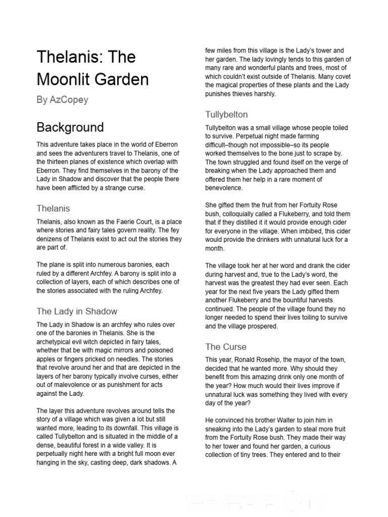 The Moonlit Garden: Print-Friendly | PDF | Trees