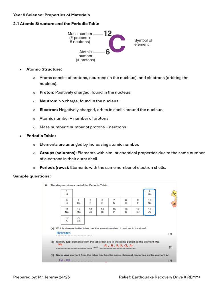 Atomic Structure and Periodic Trends | PDF | Ion | Chemical Bond