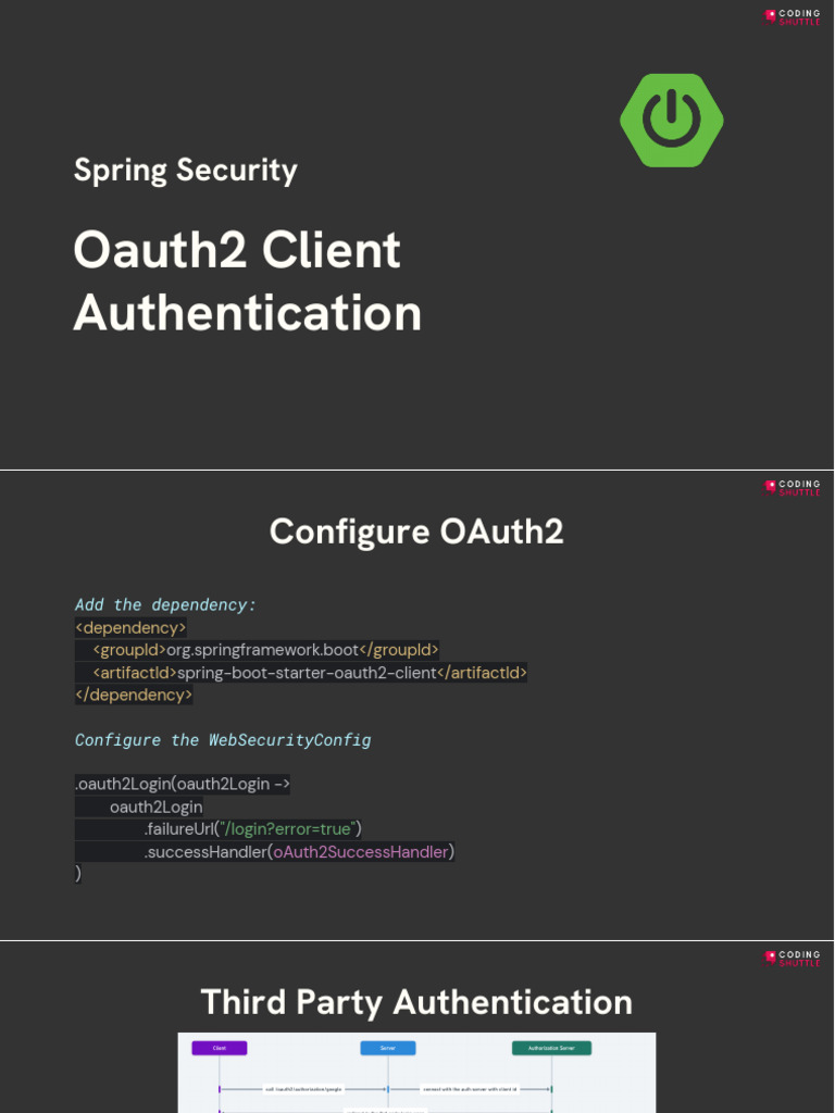 Oauth2 Client Authentications (6.2) | PDF
