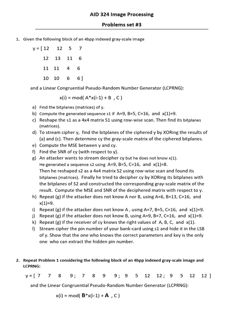 AID 324 Image Processing ProbSet#3 | PDF