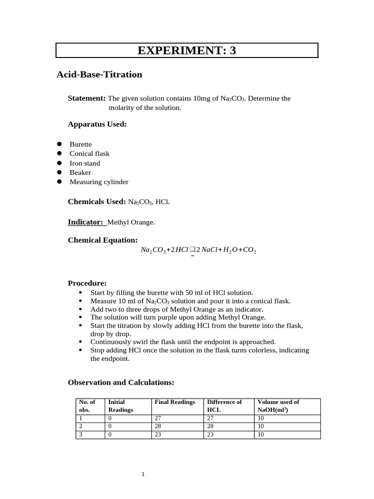 Experiment 3 | PDF