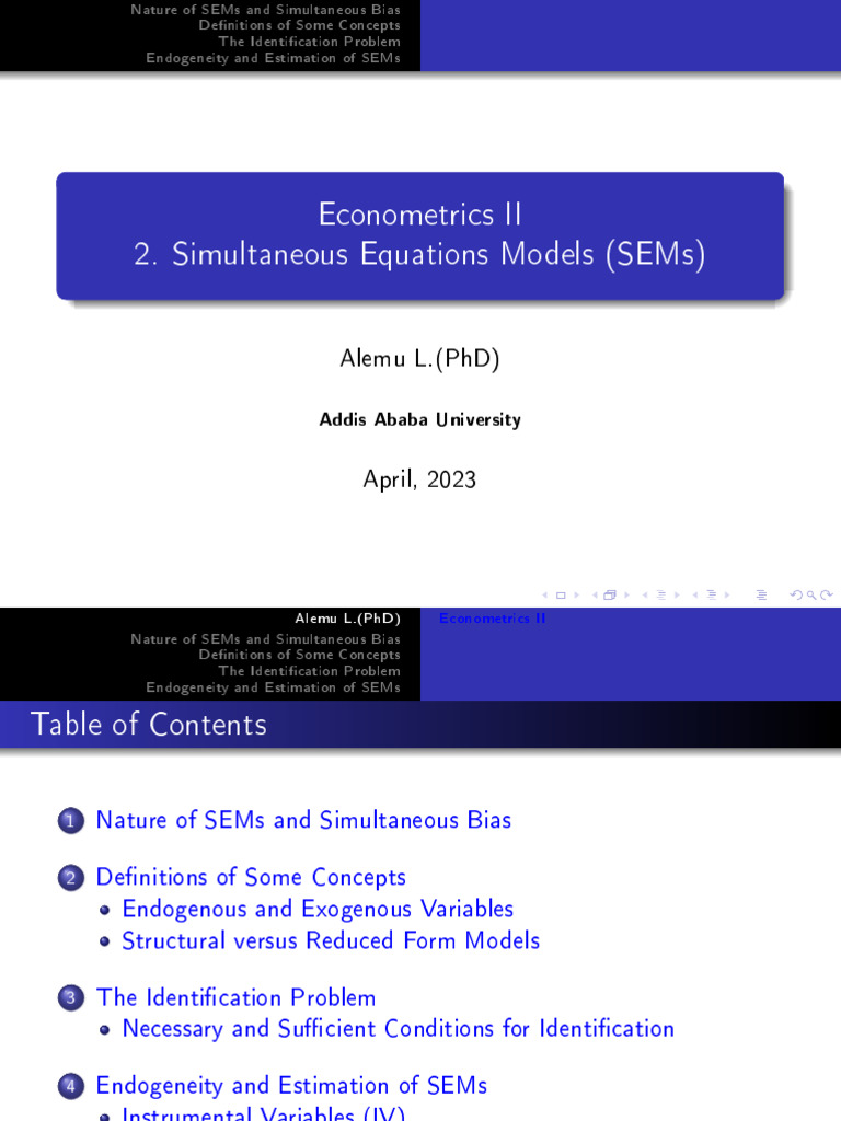 Chapter Two SEM 20230403 | PDF | Endogeneity (Econometrics) | Structural Equation Modeling