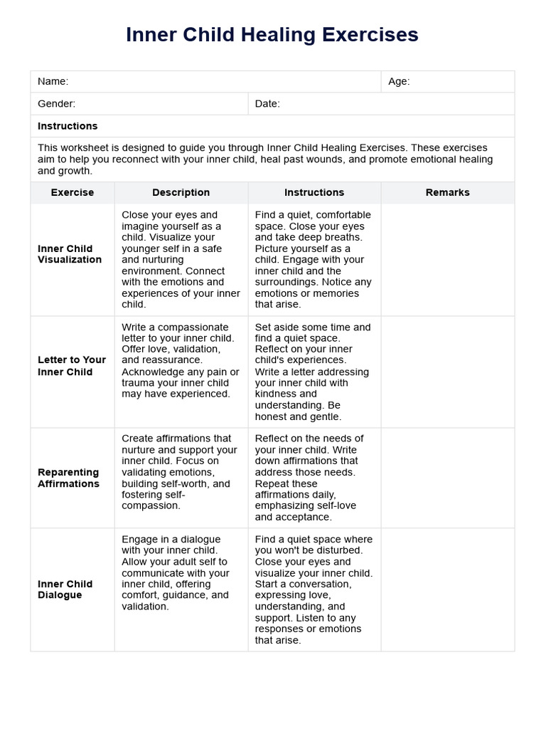 Inner Child Healing Exercises Guide | PDF | Emotions | Love