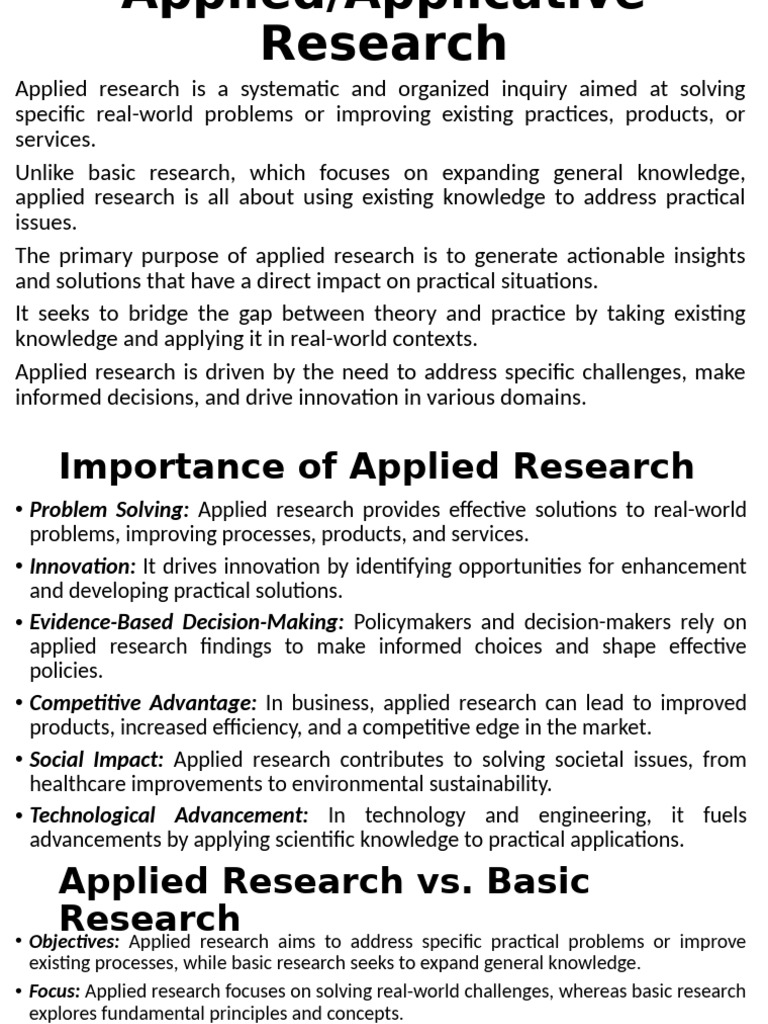 Understanding Applied Research Benefits | PDF | Methodology | Customer ...