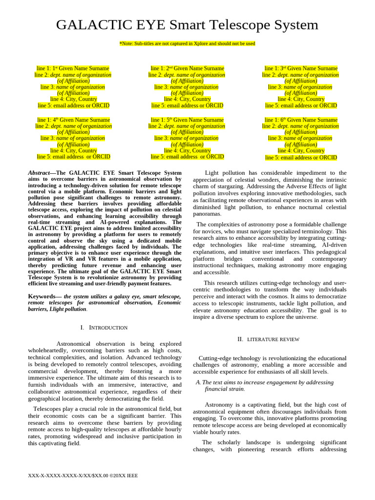 GALACTIC EYE Smart Telescope System | PDF | Mobile App | Usability