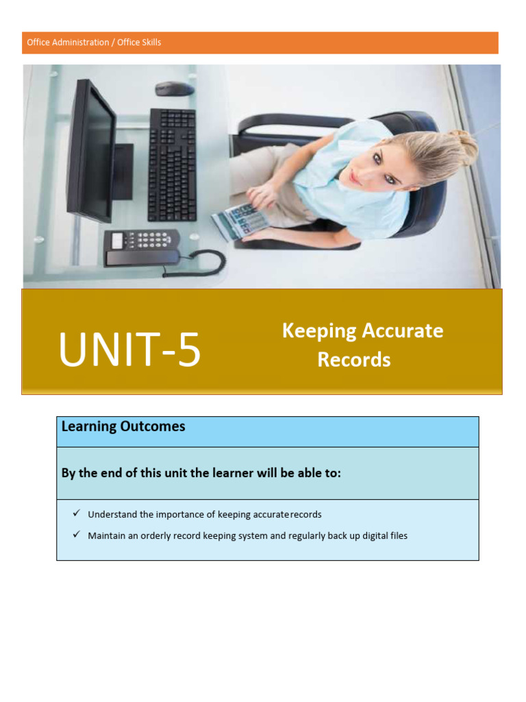 1614693754unit 5 Keeping Accurate Records | PDF | Computer File | Computing