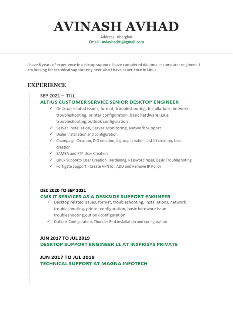 Avinash Resume | PDF | Computer Networking | Computing