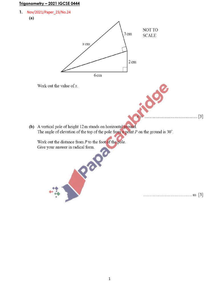 2021-Trigonometry-IGCSE-0444 | PDF