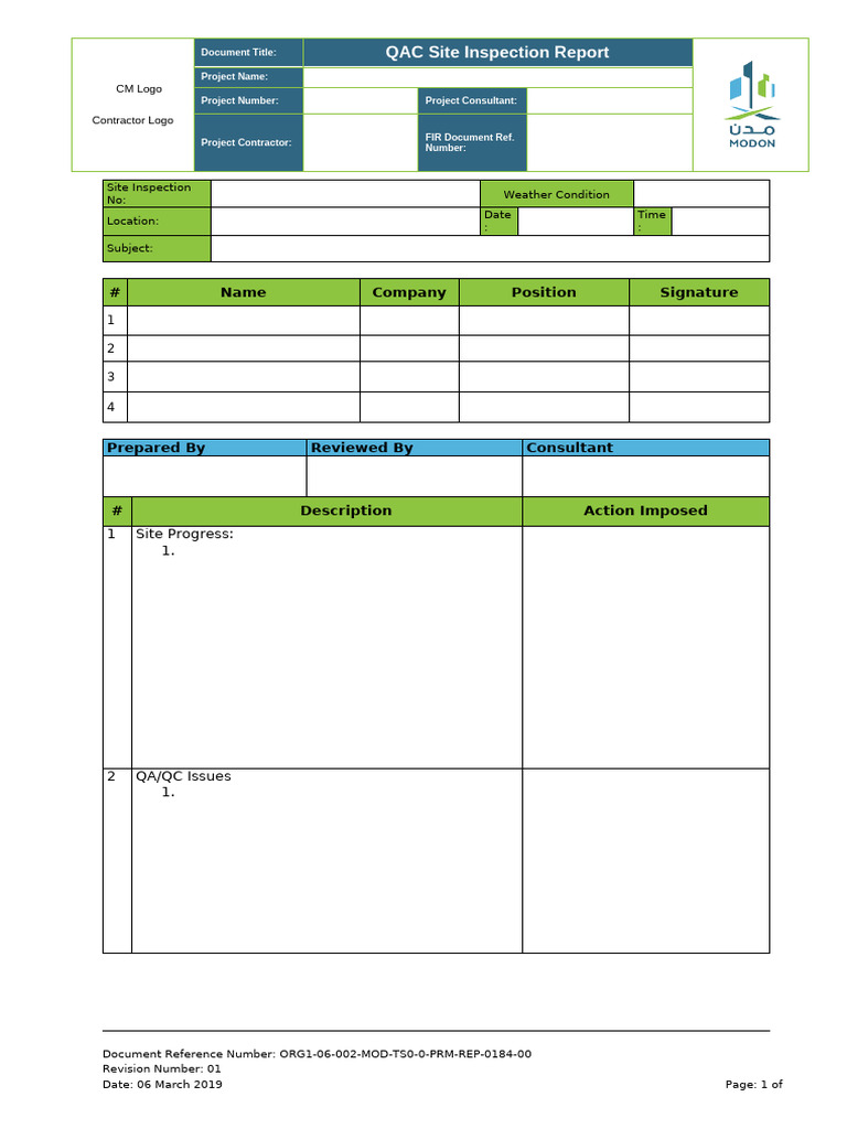 QAQCInspection Report | PDF