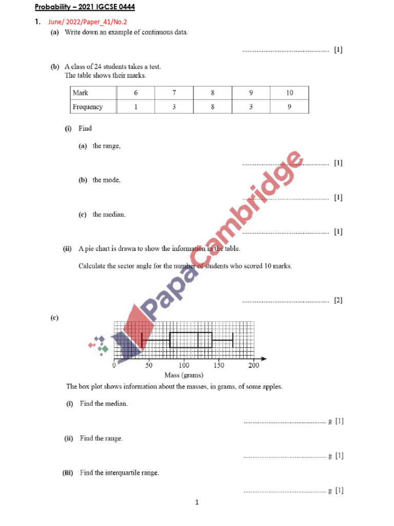IGCSE 2021 Probability Solutions | PDF
