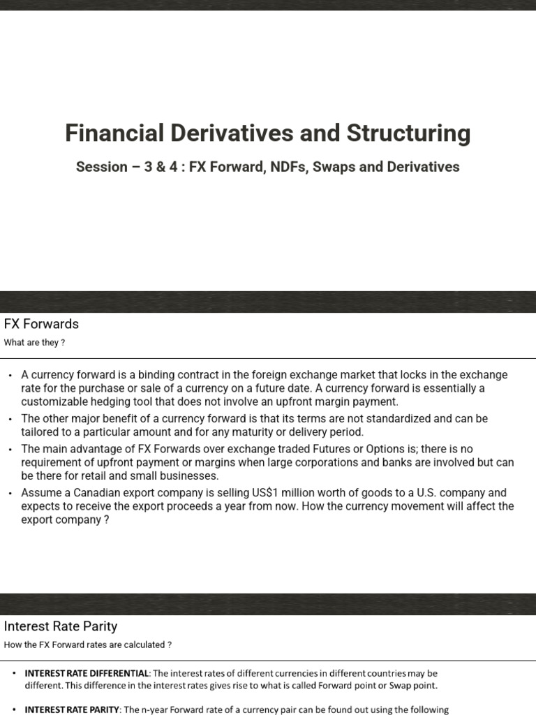 FX Forwards, Swaps, and Derivatives Overview | PDF | Swap (Finance ...