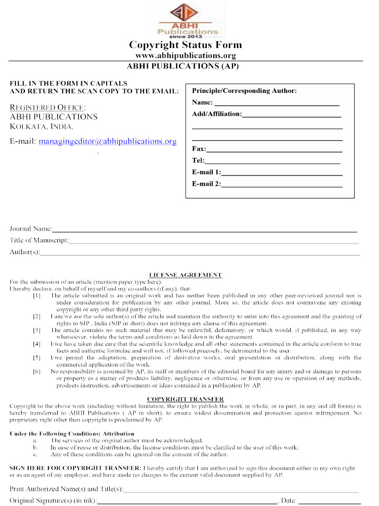 Copy Right Form | PDF