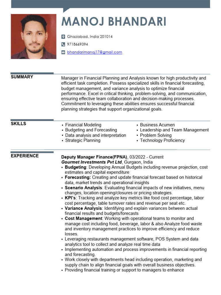 Naukri ManojBhandari (13y 0m) | PDF | Expense | Forecasting