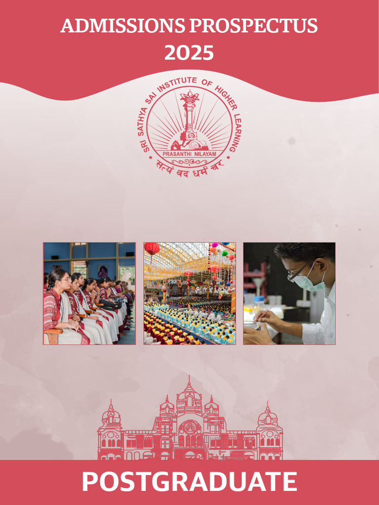 SSSIHL Postgraduate Admissions 2025 | PDF | Postgraduate Education